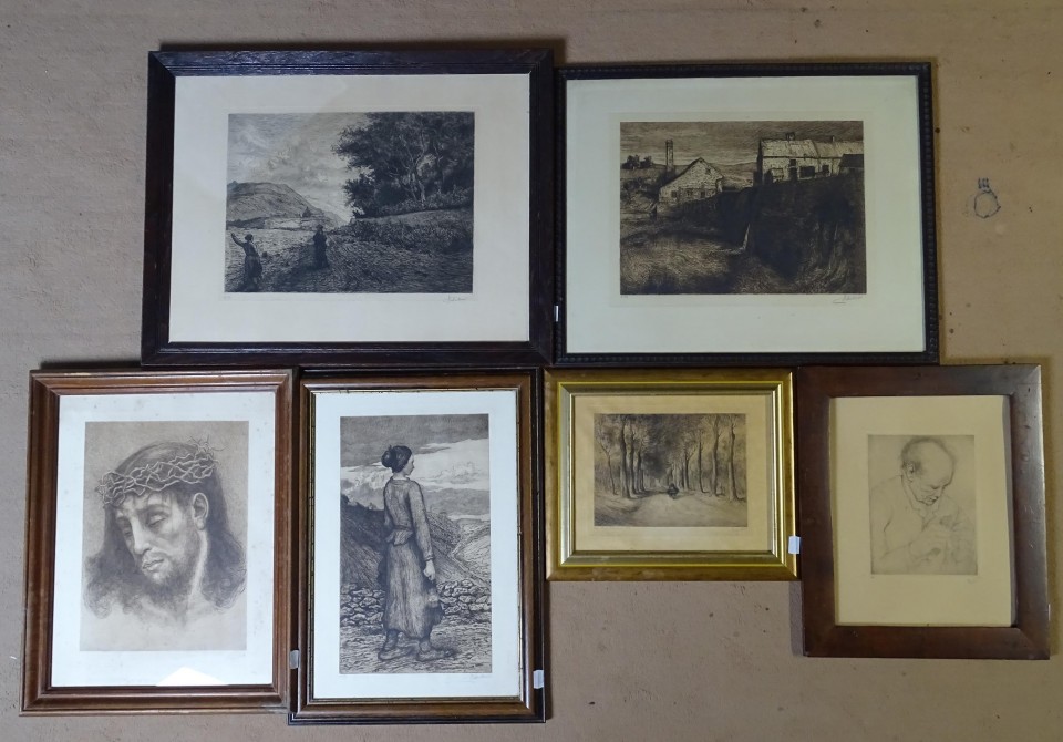 Estampe : 6 eaux - fortes justifiées et signées DIEU Victor